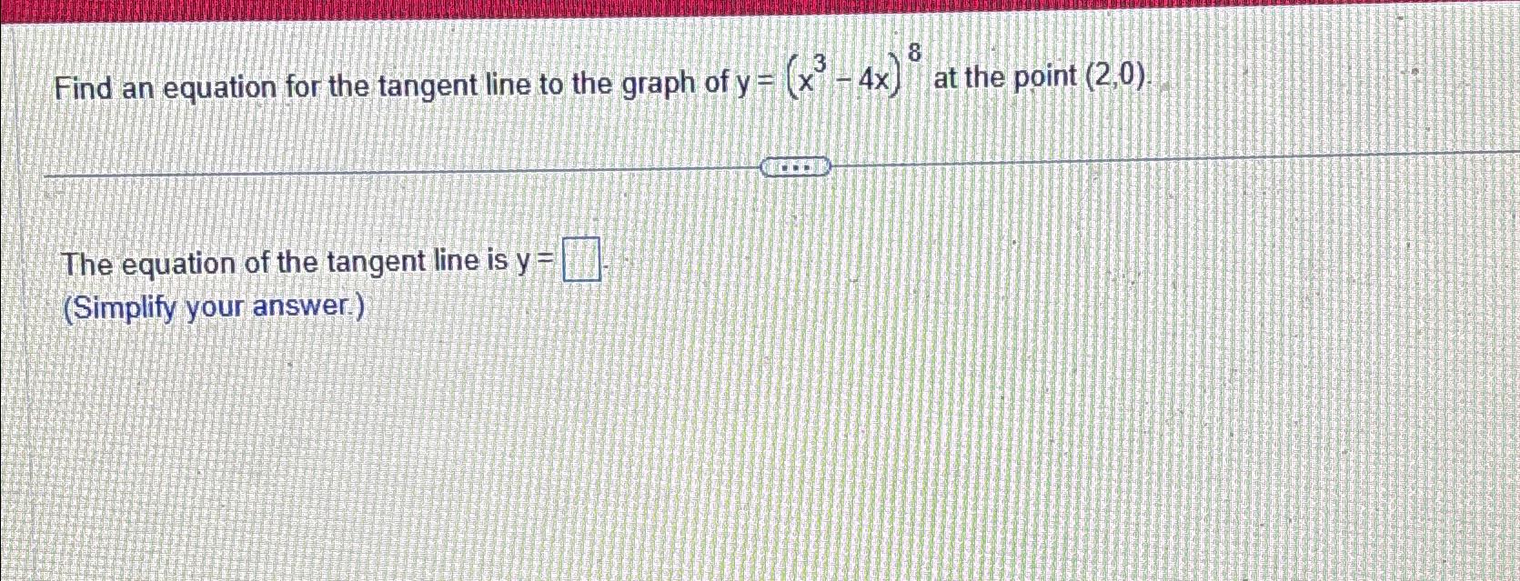 Solved Find an equation for the tangent line to the graph of | Chegg.com