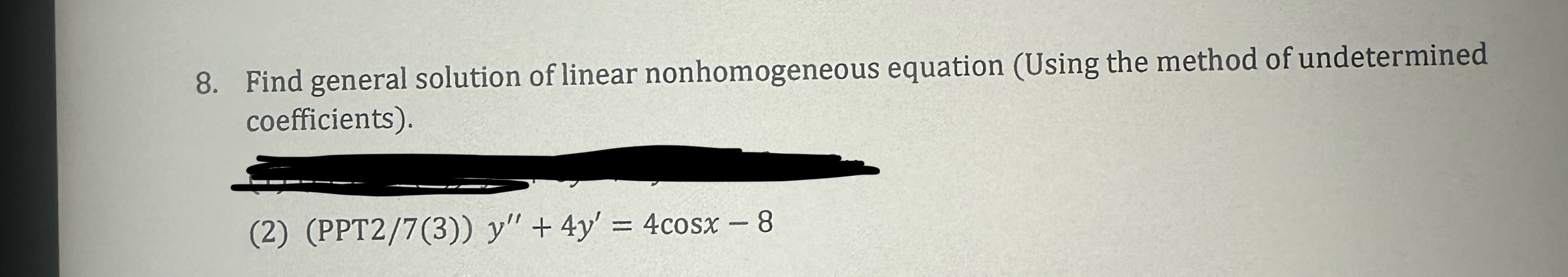 Solved Find general solution of linear nonhomogeneous | Chegg.com