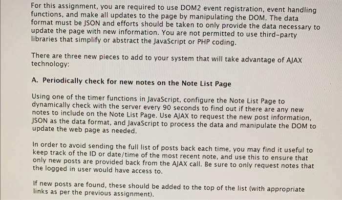 Solved For this assignment, you are required to use DOM2 | Chegg.com
