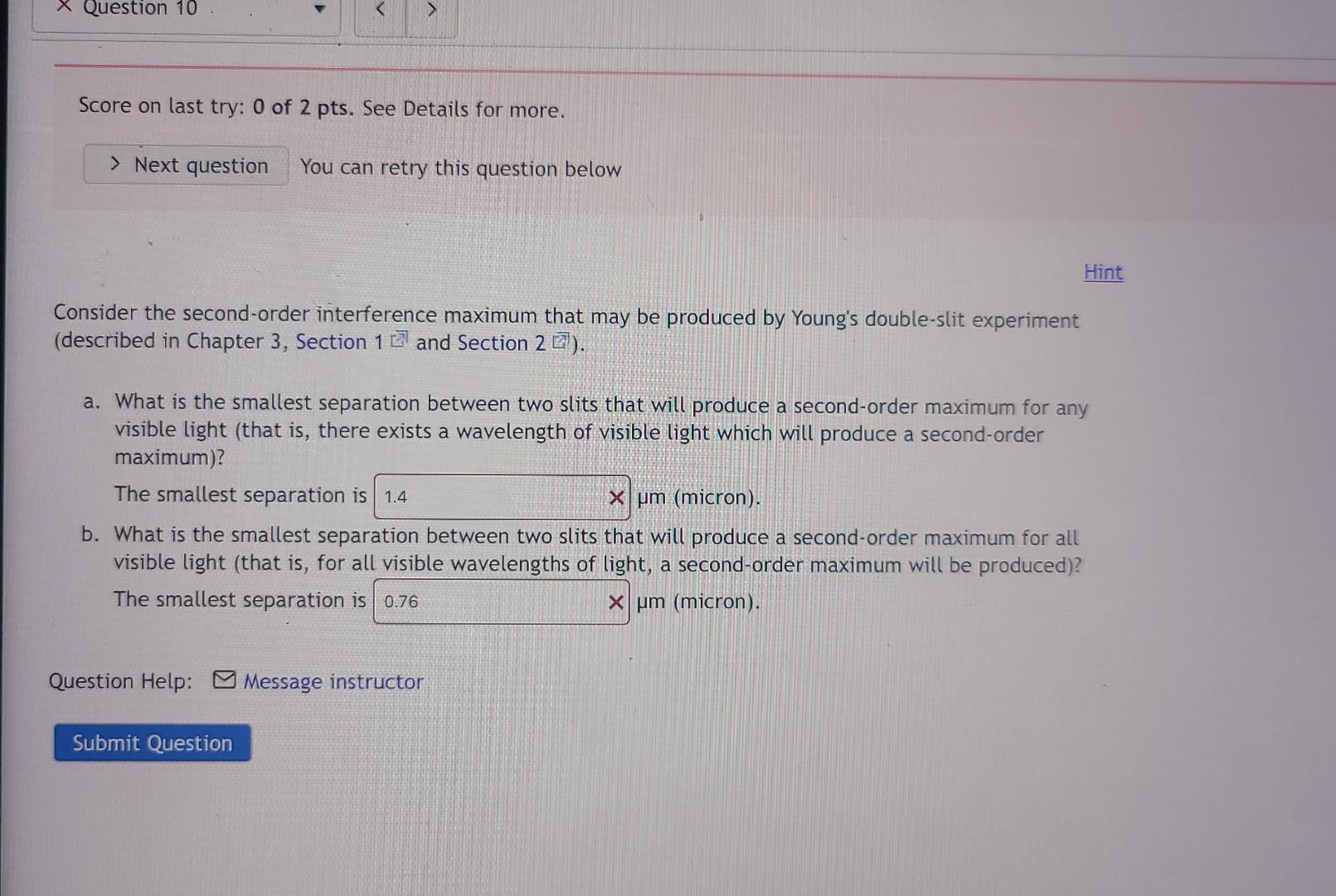 Solved Score on last try: 0 of 2 pts. See Details for more. | Chegg.com