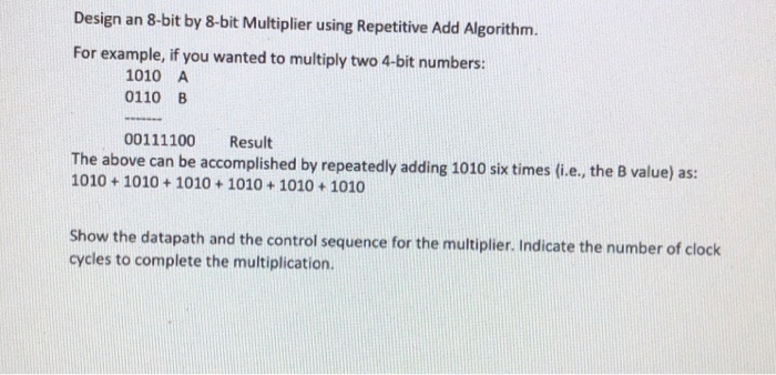 Solved Design an 8-bit by 8-bit Multiplier using Repetitive | Chegg.com