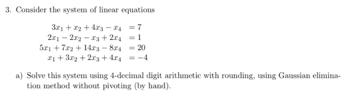 Consider the system of linear | Chegg.com