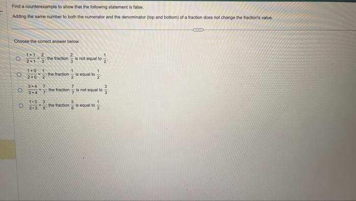 Solved Find a counterexample to show that the following | Chegg.com