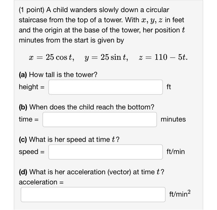 Solved 1 Point Find The Velocity V T And The Speed ∣v T ∣