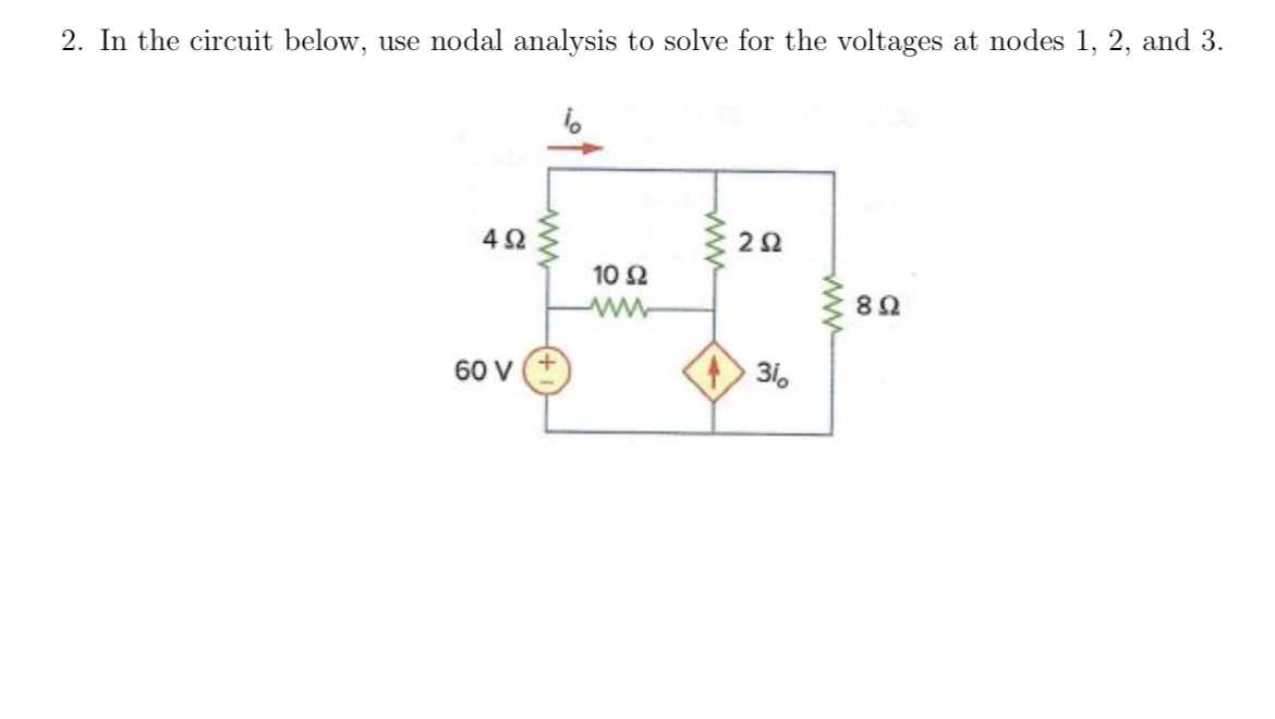 Solved In the circuit below, use nodal analysis to solve for | Chegg.com