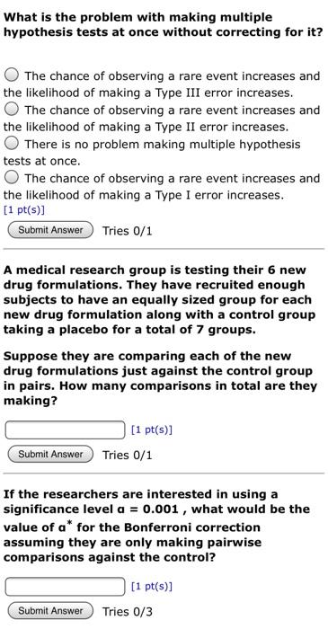 Solved What is the problem with making multiple hypothesis | Chegg.com