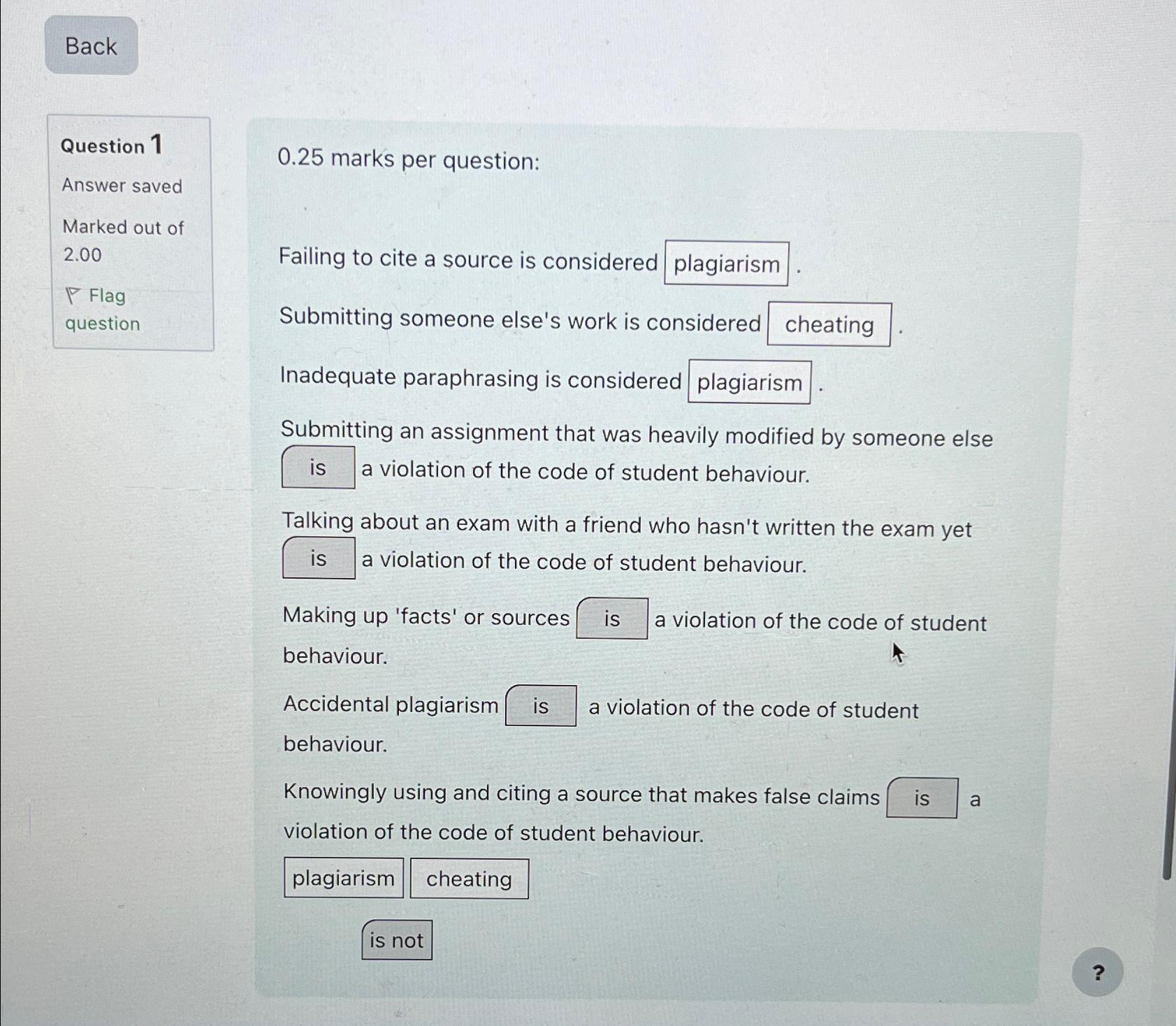 Solved Question 1Answer savedMarked out of2.00Flag | Chegg.com