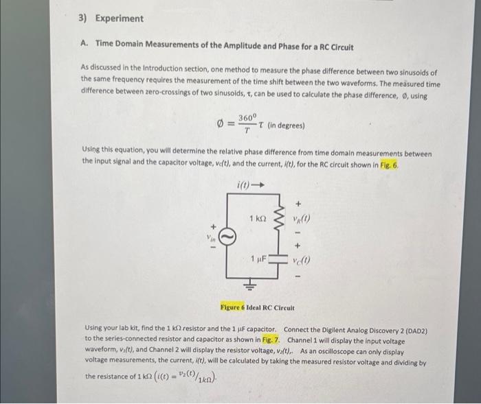 Solved 3) Experiment A. Time Domain Measurements of the | Chegg.com