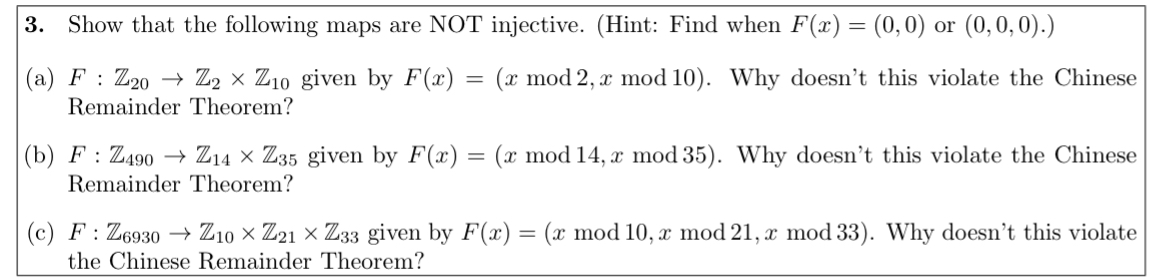 Solved Show that the following maps are NOT injective. | Chegg.com