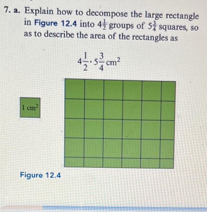 Solved a. Explain how to decompose the large rectangle in | Chegg.com