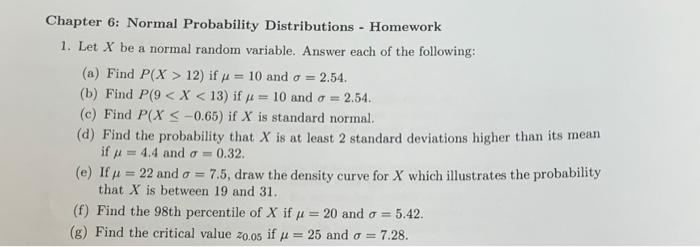 Solved Chapter 6: Normal Probability Distributions - | Chegg.com