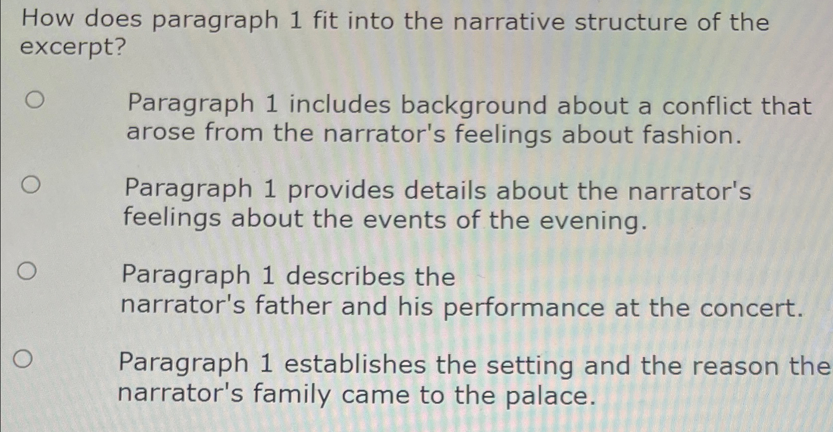 Solved How does paragraph 1 ﻿fit into the narrative | Chegg.com