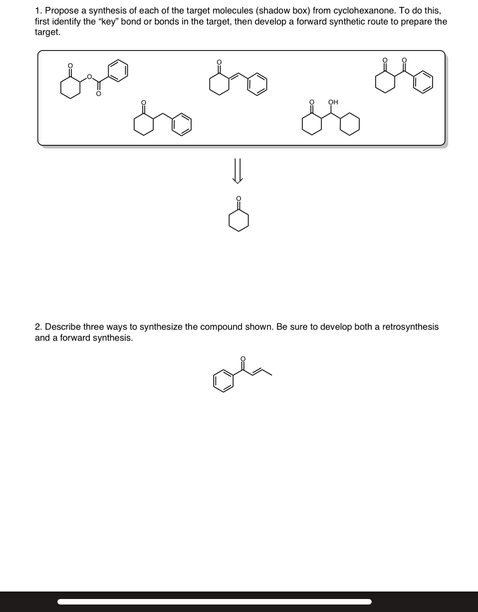 Propose a synthesis of each of the target molecules | Chegg.com