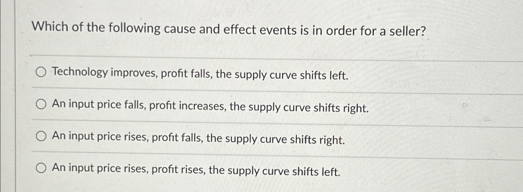 Solved Which of the following cause and effect events is in | Chegg.com