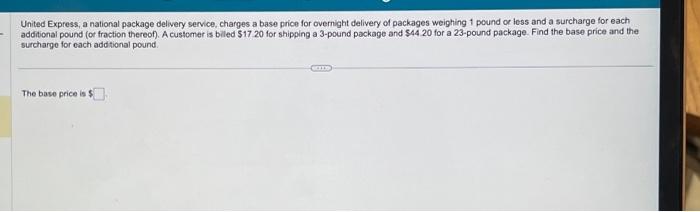 Solved United Express; a national package delivery service, | Chegg.com