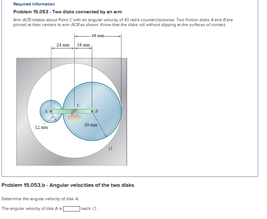 Solved Required information Problem 15.053 - ﻿Two disks | Chegg.com