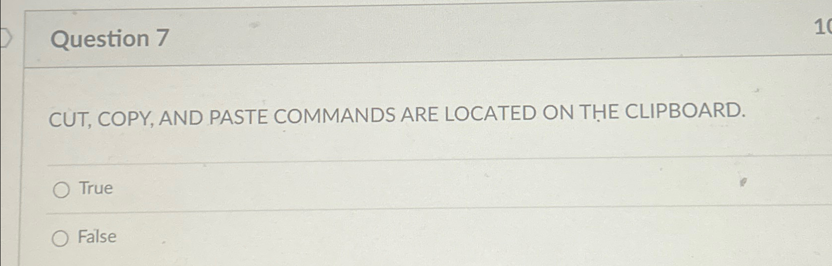 Solved Question 7CUT, COPY, AND PASTE COMMANDS ARE LOCATED | Chegg.com