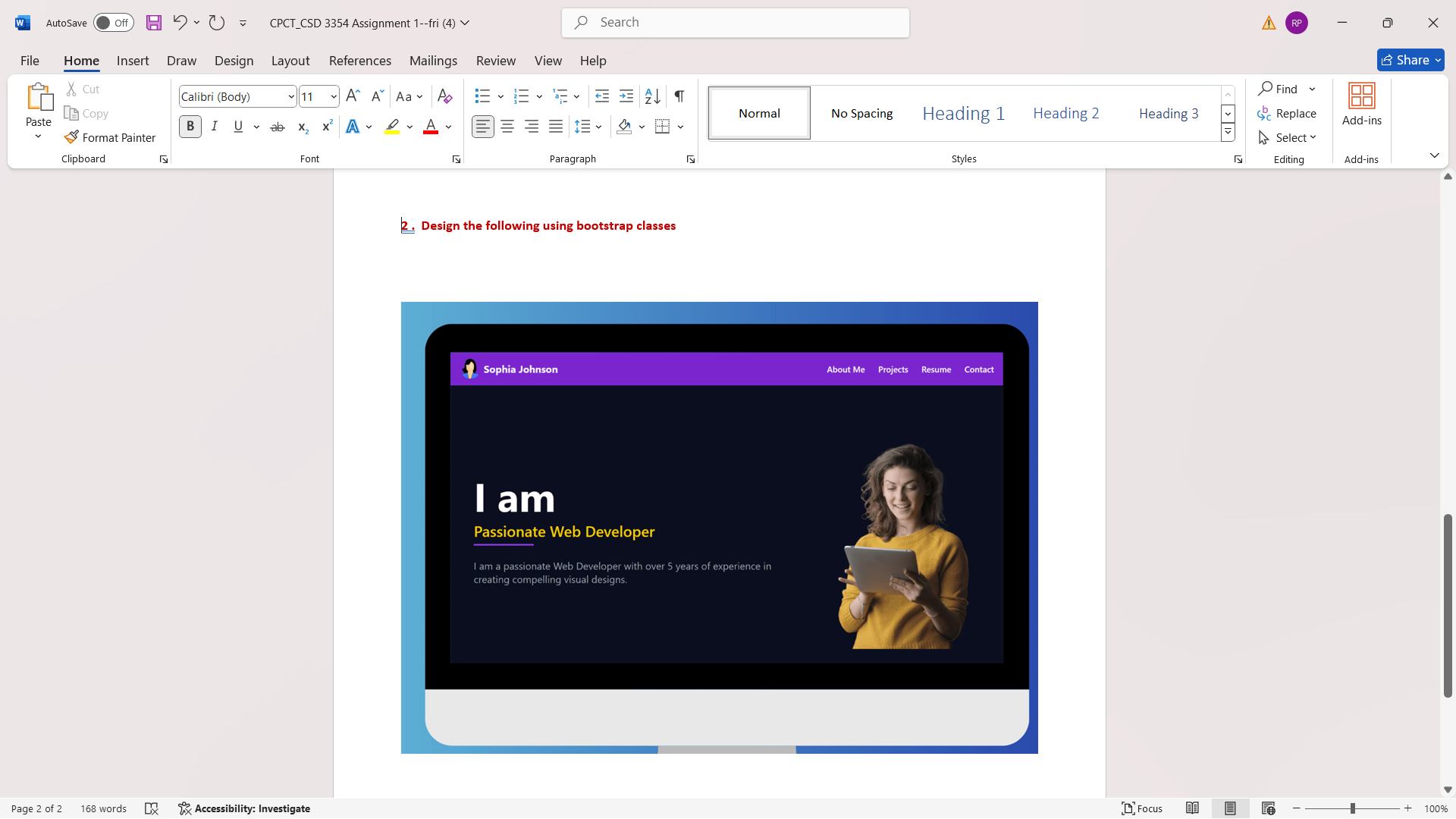 Solved expert help Design the following using bootstrap | Chegg.com