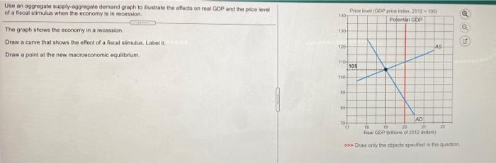 Solved Use an aggregate supply aggregate demand graph to | Chegg.com
