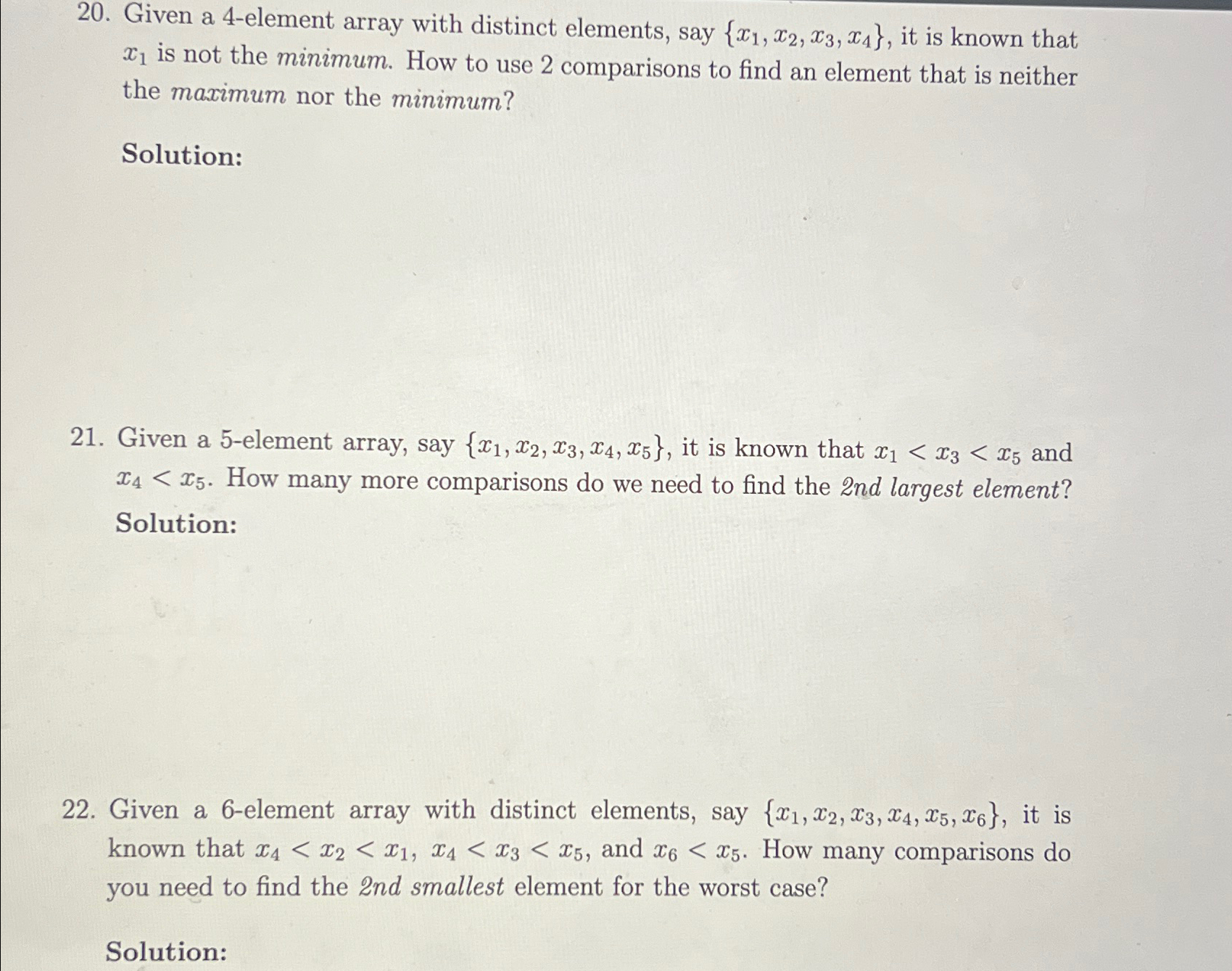 Solved Given a 4-element array with distinct elements, say | Chegg.com