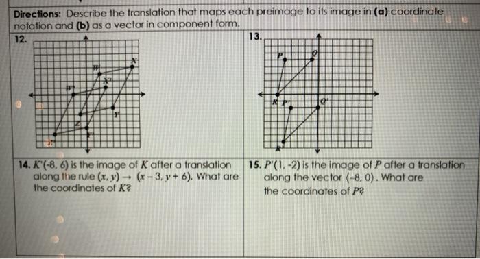Solved Directions: Describe the translation that maps each | Chegg.com