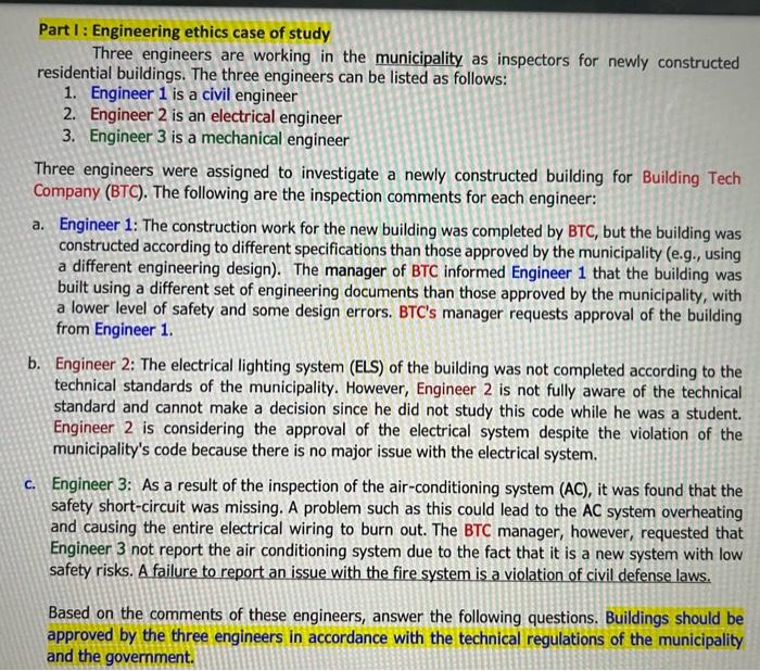 ETHICSUse Code of Ethics (NSPE) to solve this caseDUE | Chegg.com