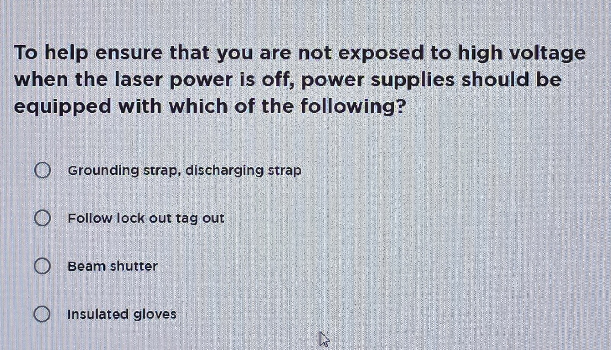 Solved To help ensure that you are not exposed to high | Chegg.com