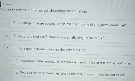 Solved 2 points Put these events in the correct | Chegg.com
