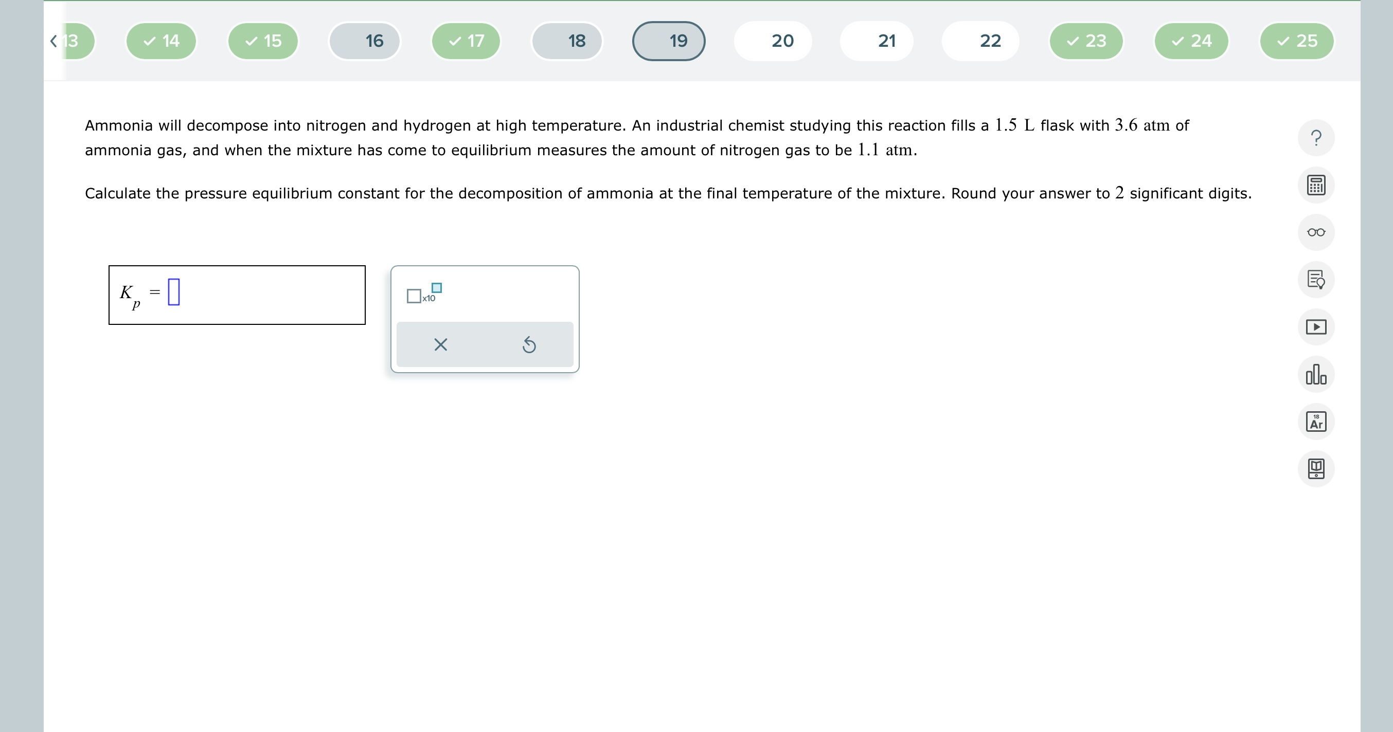 Solved Ammonia will decompose into nitrogen and hydrogen at | Chegg.com