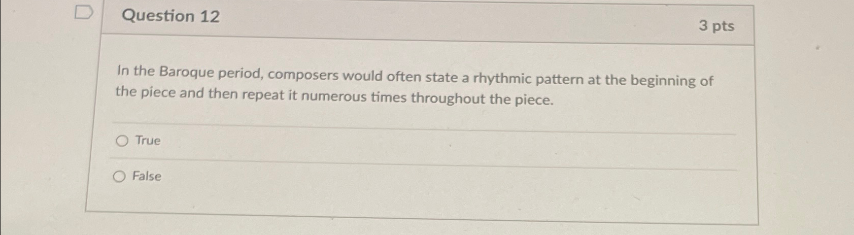 Solved Question 123 ﻿ptsIn the Baroque period, composers | Chegg.com