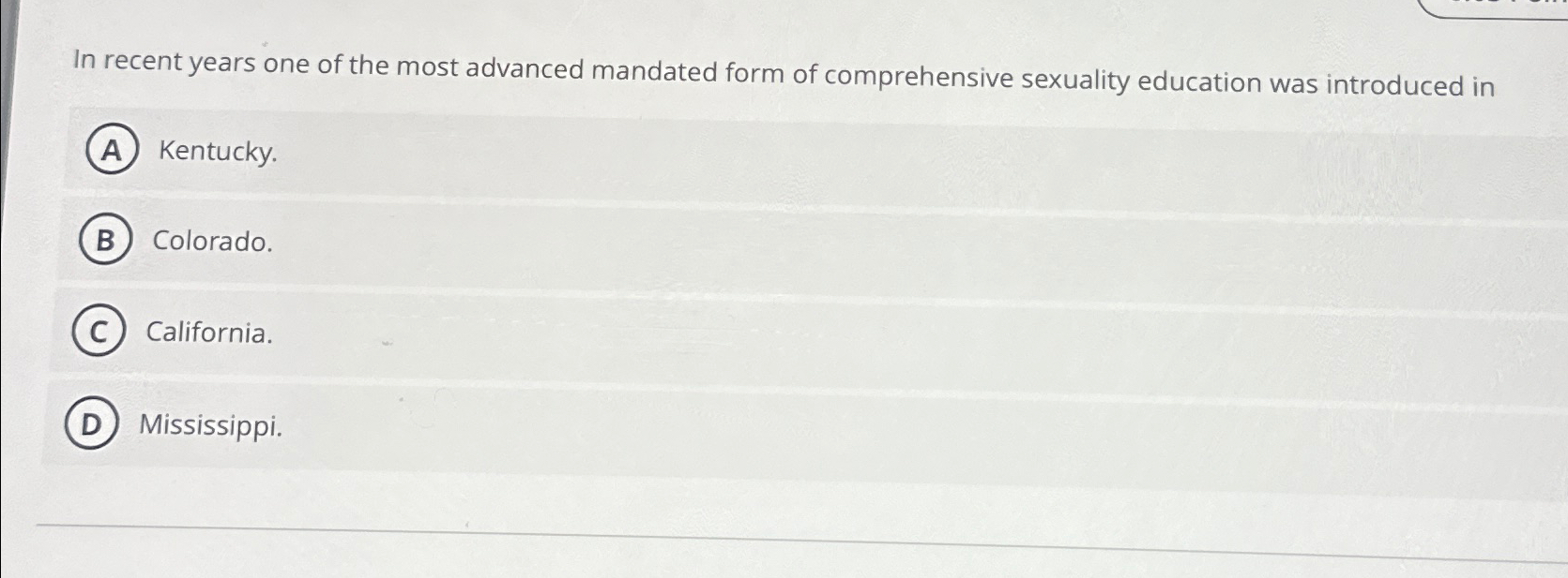 Solved In recent years one of the most advanced mandated | Chegg.com