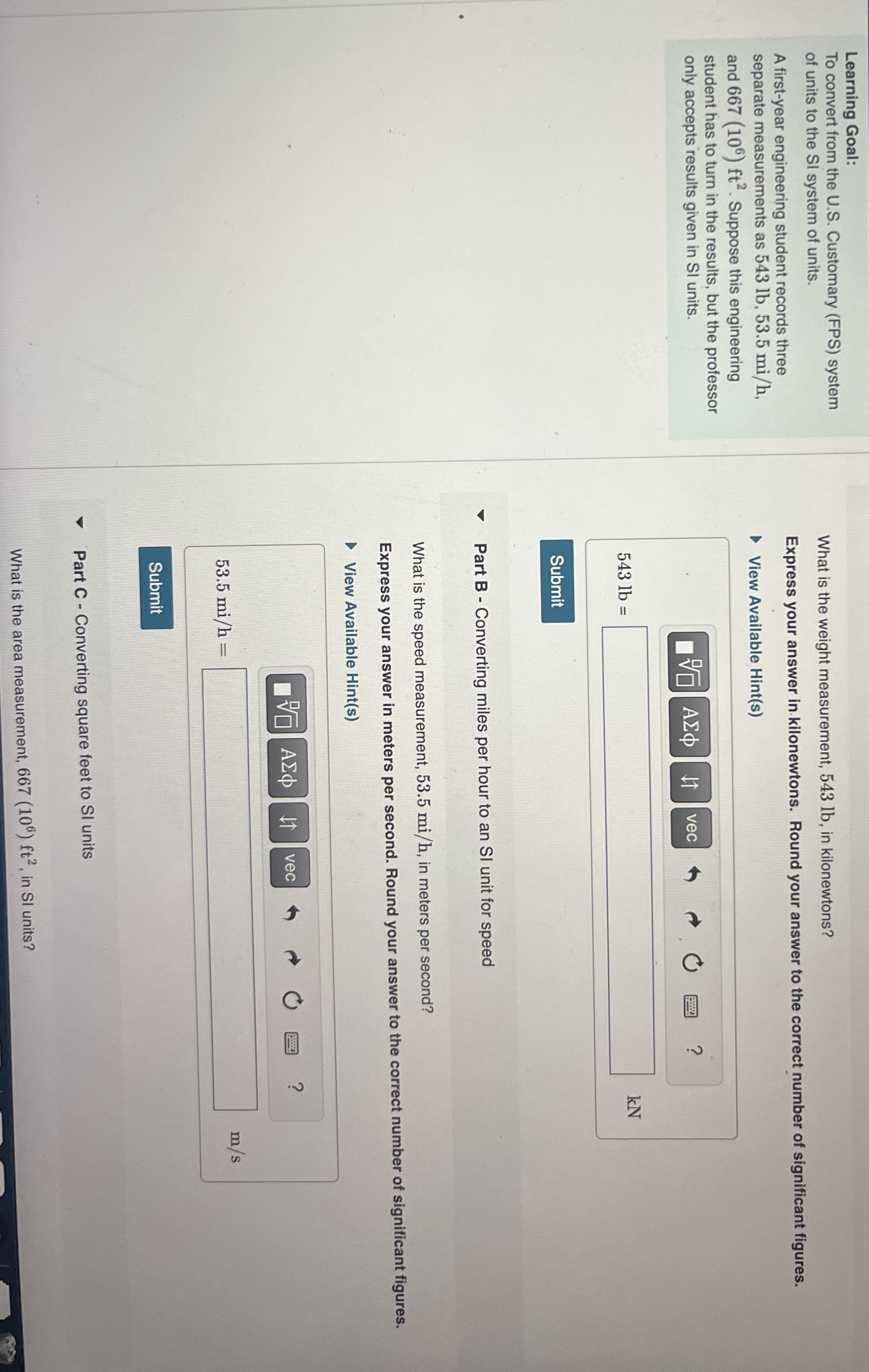 Solved Learning Goal:To convert from the U.S. ﻿Customary | Chegg.com