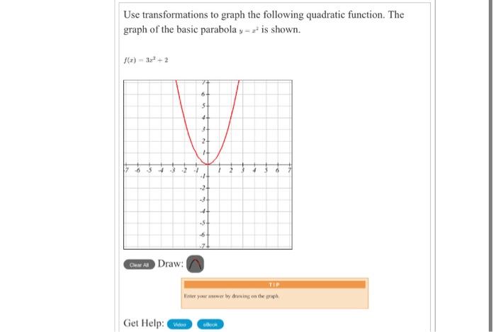 Solved Use transformations to graph the following quadratic | Chegg.com