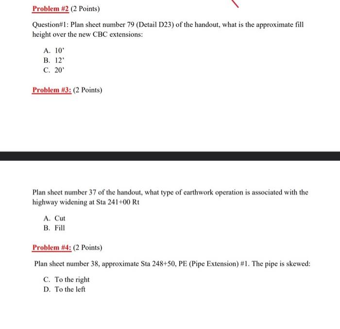 Problem #2 (2 Points) Question#1: Plan sheet number | Chegg.com