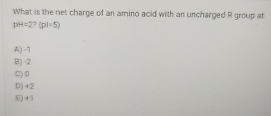 Solved What is the net charge of an amino acid with an | Chegg.com