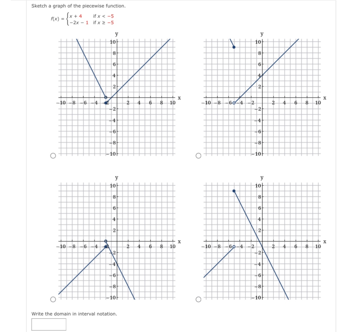 Solved Sketch a graph of the piecewise | Chegg.com