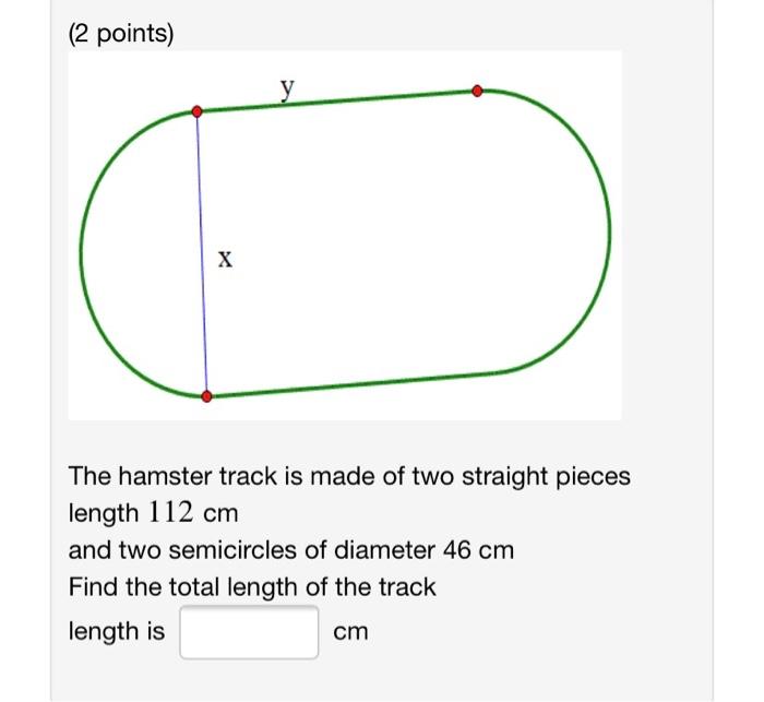Solved (2 points) у X The hamster track is made of two | Chegg.com