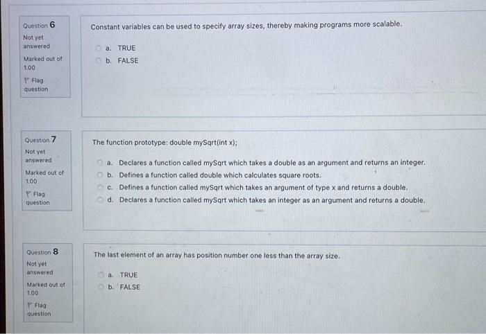 Solved Question 1 All of the following are true of functions | Chegg.com
