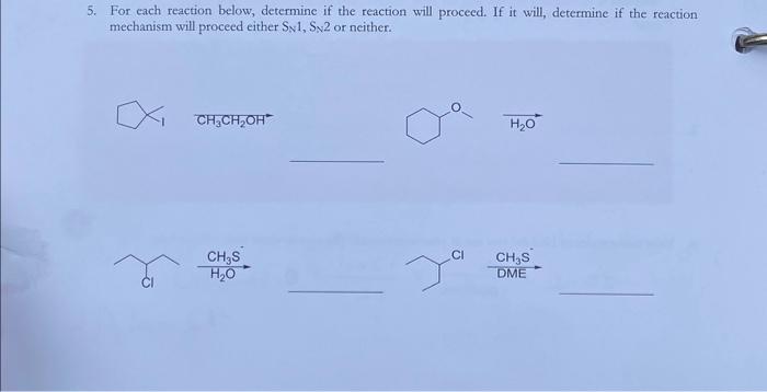 Solved For each reaction below, determine if the reaction | Chegg.com