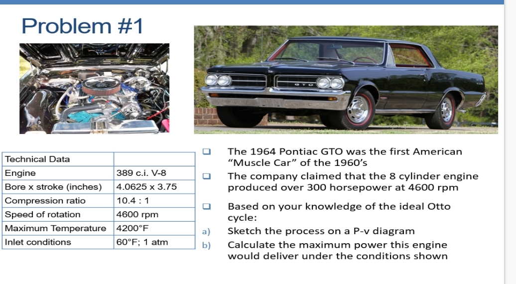 Solved \table[[Technical Data,],[Engine,389c.i ﻿V-8],[Bore x | Chegg.com