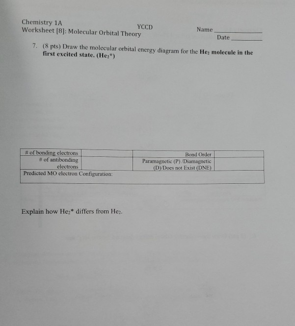 Solved I am confused what the excited state is of He2 and | Chegg.com