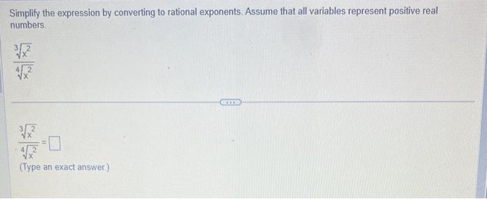 Solved Simplify the expression by converting to rational | Chegg.com