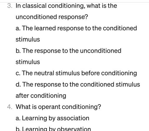 Solved In classical conditioning, what is the unconditioned | Chegg.com