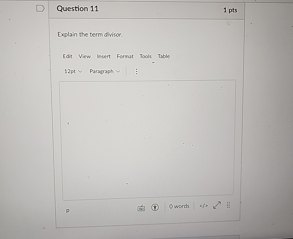 Solved Question 111 ﻿ptsExplain the term divisor. ﻿Edit View | Chegg.com