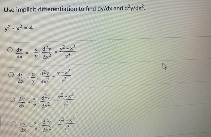 Solved Use implicit differentiation to find dy/dx. xy + x = | Chegg.com