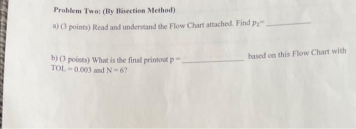 Problem Two: (By Bisection Method) a) (3 points) Read | Chegg.com