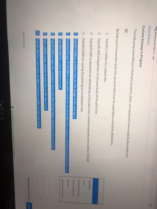 Solved View Policies Current Attempt in Progress The | Chegg.com