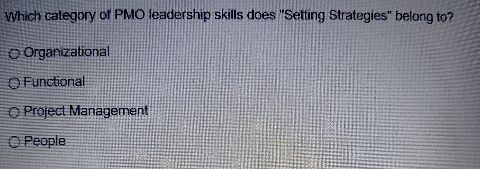 Solved Which category of PMO leadership skills does "Setting | Chegg.com