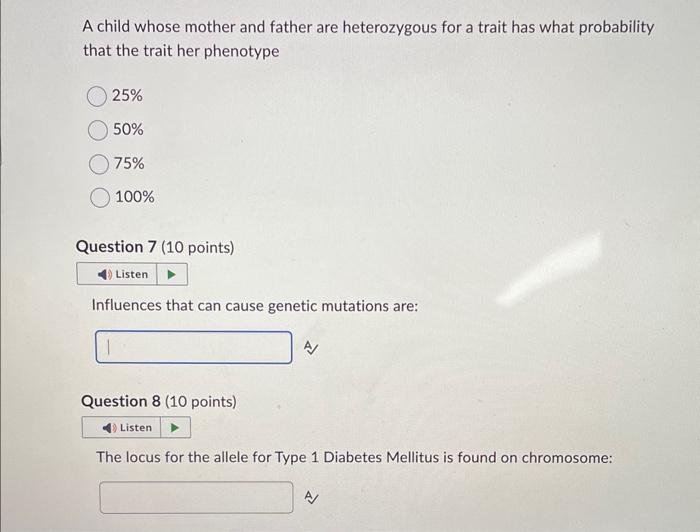 Solved A child whose mother and father are heterozygous for | Chegg.com