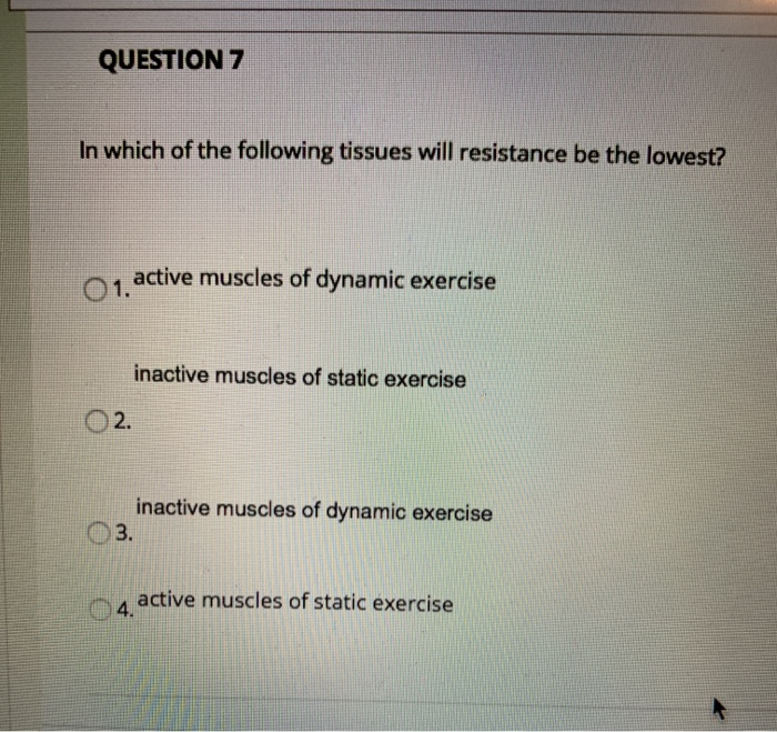 Solved Which of the following is true of static exercise? | Chegg.com